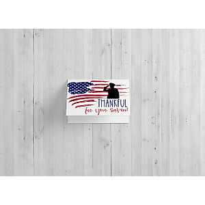 Red Door Inspirations Thank You Military, Veteran Appreciation Card (Thank You Single Military Card)