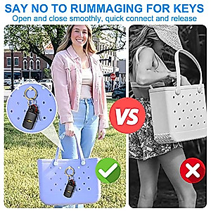 BABORUI Key Holder for Bogg Bag, Lightweight Key Chain Compatible for Small & Large Bogg Bags, Insert Charm Accessory for Bogg Bag Tote Bag