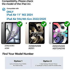 H HOLIMET Case for iPad Air 11 inch 2024 (M2)/iPad Air 4th/5th Generation 10.9-inch with Pencil Holder Pocket Typing Angle Auto Sleep/Wake Muti-Stand Vegan Leather