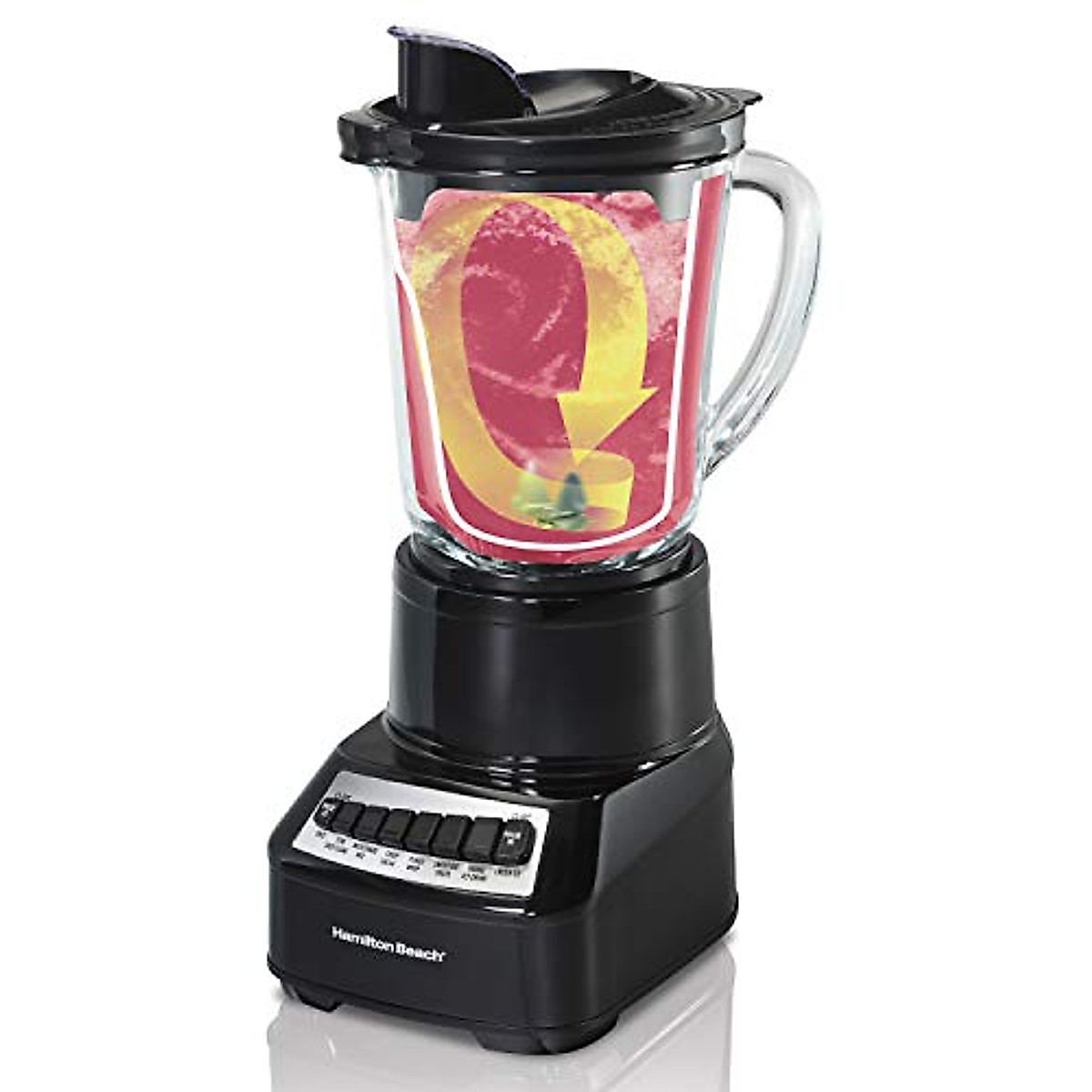 Hamilton Beach Wave Crusher Blender with 14 Functions & 40oz Glass Jar for Shakes and Smoothies, Black (54220)