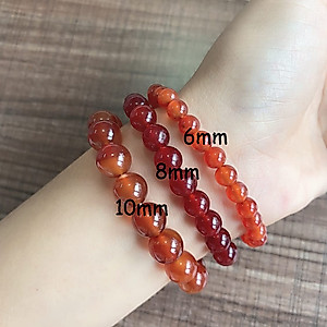 ZZ ZINFANDEL Carnelian Crystal Bracelet Natural Carnelian Gemstone Bracelet for Women Orange Carnelian Bracelet Jewelry (A)