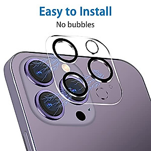 【3 Pack】Dengduoduo Tempered Glass Camera Lens Protector for iPhone 14 Pro 6.1" & iPhone 14 Pro Max 6.7", Ultra HD, 9H Hardness, Anti-Scratch, Case Friendly, Easy to Install [No Affect on Night Shots]