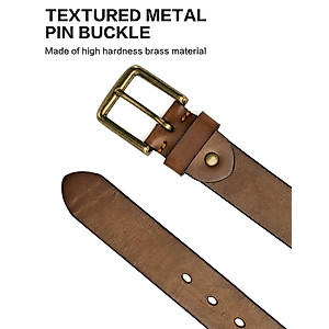 wolksprong Mens Belts Heavy Duty Mens Belts for Jeans - Full Grain Leather, High Hardness Buckle, Packed In Gift Box