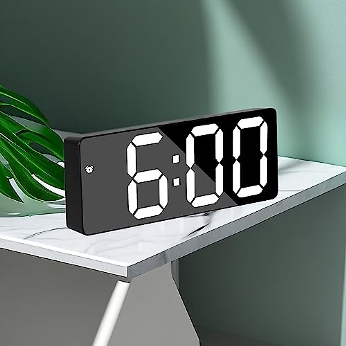 RuiLa Digital Alarm Clock - LED Clock Large Display for Bedroom, Desk, and Office - Temperature Display, Adjustable Brightness, Voice Control, 12/24H Display - USB and Battery Operated (Black)