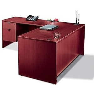 Offices To Go 66" X 72" L Shaped Desk W/Drawers Overall Office Desk Dimensions: 66" W X 72" D X 29.5" H Desk 66" W X 30" D Return 42" W X 24" D - American Mahogany