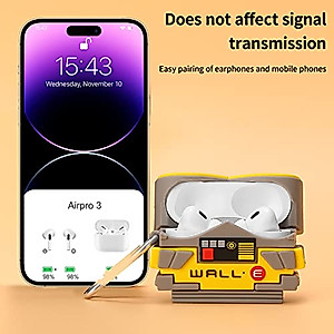 Compatible 2022 Airpod pro 2 Case Cover, 3D Cute Cool Cartoons Silicone Design, Soft Silicone Portable&Shockproof Airpod Case, for Apple Airpod pro 2 Case (Yellow)