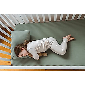 Pobibaby - 2 Pack Premium Toddler Solid Pillowcase - Ultra Soft Jersey Knit - Crib Pillow, Kids Pillow, Travel Pillow Case Cover (Sage Green)