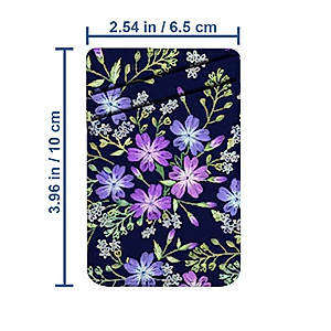 Diascia Pack of 2 - Cellphone Stick on Leather Cardholder ( Beautiful Purple Flowers Pattern Pattern ) ID Credit Card Pouch Wallet Pocket Sleeve