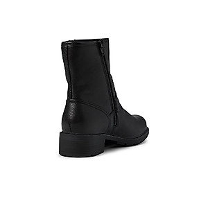 Clarks Women's Hearth Cross Mid Calf Boot, Black Leather, 8