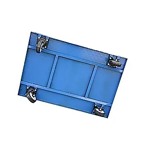 Generic Handling Vehicle Flatbed Truck Push Cart Dolly Moving Platform Hand Truck — Foldable for Easy Storage and 360 Degree Swivel Wheels, Blue