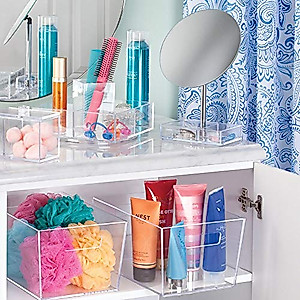 iDesign Clarity Wall Mount Nail Polish Storage Rack with 3 Shelves for Bathroom, Vanity, Closet, Bedroom, Set of 1, Bin-Small