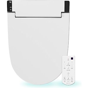 VOVO VB-6000SE Electric Smart Bidet Toilet Seat with Dryer, Heated Toilet Seat, Warm Water, Full Stainless-steel Nozzle - White, Elongated
