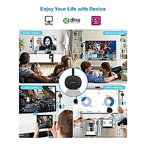AT-Mizhi 4K Wireless HDMI Display Dongle Adapter - TV Wireless Display Adapter Stream Video/Audio from iPhone/iPad/Mac/Android/Window Laptop to HDTV/Projector/Monitor, Supports Airplay/Miracast/DLNA