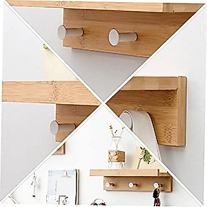 ORFOFE 1set Hook Shelf Shelf Wall Hanging Baskets for Storage Door Storage Basket Plant Wall Hanger Creative Floating Holder Tray Decor Wall Mounted Clothing Rack Plant Hooks Khaki