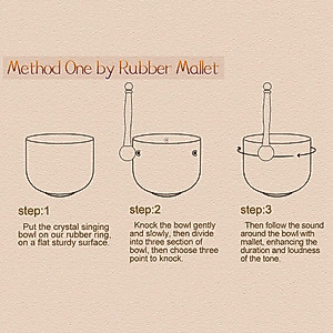 XINAN 440Hz Frosted Quartz Crystal Rainbow Bowl with Rubber Mallet & O-Ring, for Meditation, Yoga, Spiritual Healing (Color : B Note Crown, Size : 6 Inch)