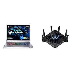 Acer Predator Triton 500 SE Laptop | Intel i7-12700H| GeForce RTX 3060 | 16" WQXGA | 16GB DDR5 | 512GB SSD | Killer Wi-Fi 6E | PT316-51s-7397 with Predator Connect W6 Wi-Fi 6E Gaming Router | AXE7800