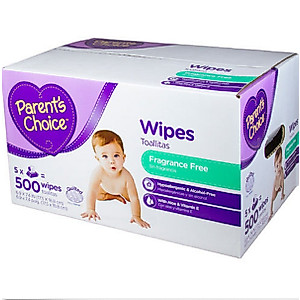 Parent's Choice Quilted soft and fragrance free,Hypoallergenic,Baby Wipes, 500 sheets,Extra gentle formula