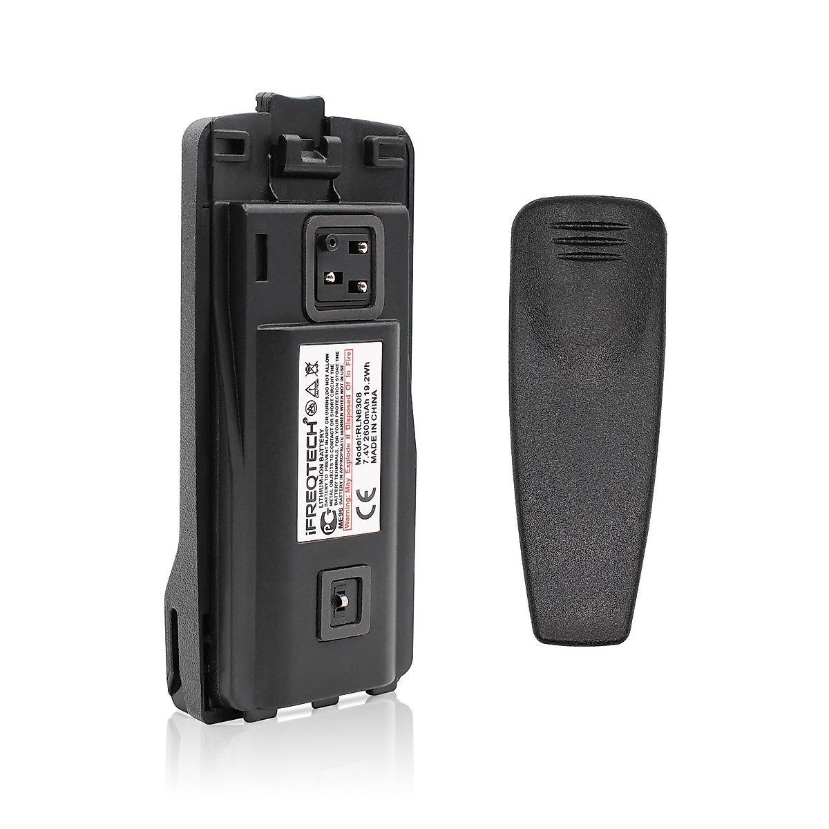 IFREQTECH RLN6305 Battery for Motorola CP110 RDU2020 RDU4100 RDU4160D RDV2020 RLN6308 Li-ion Battery with 2 Pcs Belt Clip 2600mAh