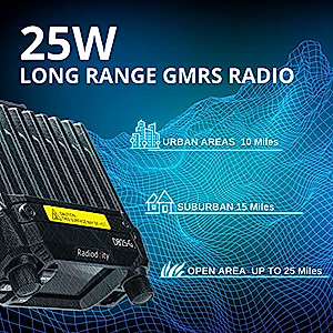 Radioddity DB25-G GMRS Mobile Radio, 25 Watts Two Way Radio Long Range, Quad Watch, GMRS Repeater Capable, with Dual Band Scanning Receiver, for Car Vehicle, Off Road, Overlanding