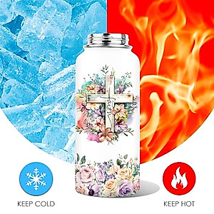 WWHSAI Christian Gifts for Women - Faith Bible Verse Gifts Baptism Tumbler - Inspirational Religious Birthday Presents for Women - Catholic Spiritual Christmas Presents Bottle for Girl Friends 32oz