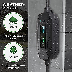 PRIMECOM Level 2 EV Charger 220/240V, 16A, 30ft & 50ft, Portable EVSE Electric Vehicle Charging Cable Compatible with Bolt Volt Leaf BMW i3 Fiat 500e Clarity NIRO Prius (10-30P, 30 Feet)