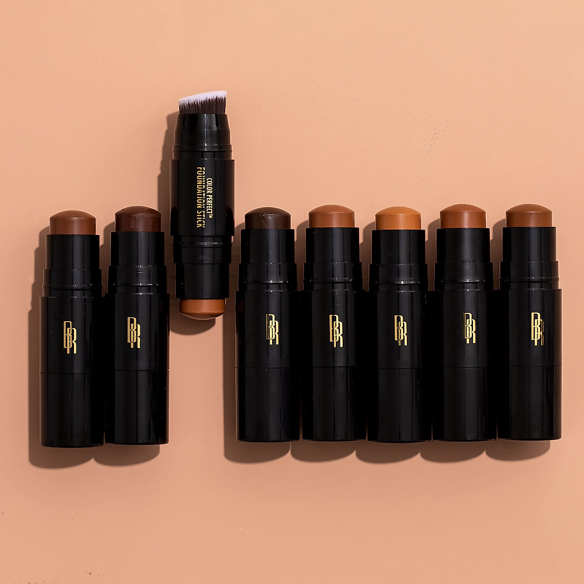 Black Radiance Color Perfect Foundation Stick with Soft Brush Applicator Duo – Buildable, Blendable Versatile Pigment-Rich Formula - Cocoa Bean