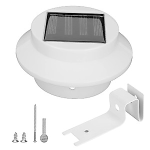 Fdit 3LED Solar Power Eaves Light White Solar Outdoor Wall-Mounted Lighting Lamp for Home Garden