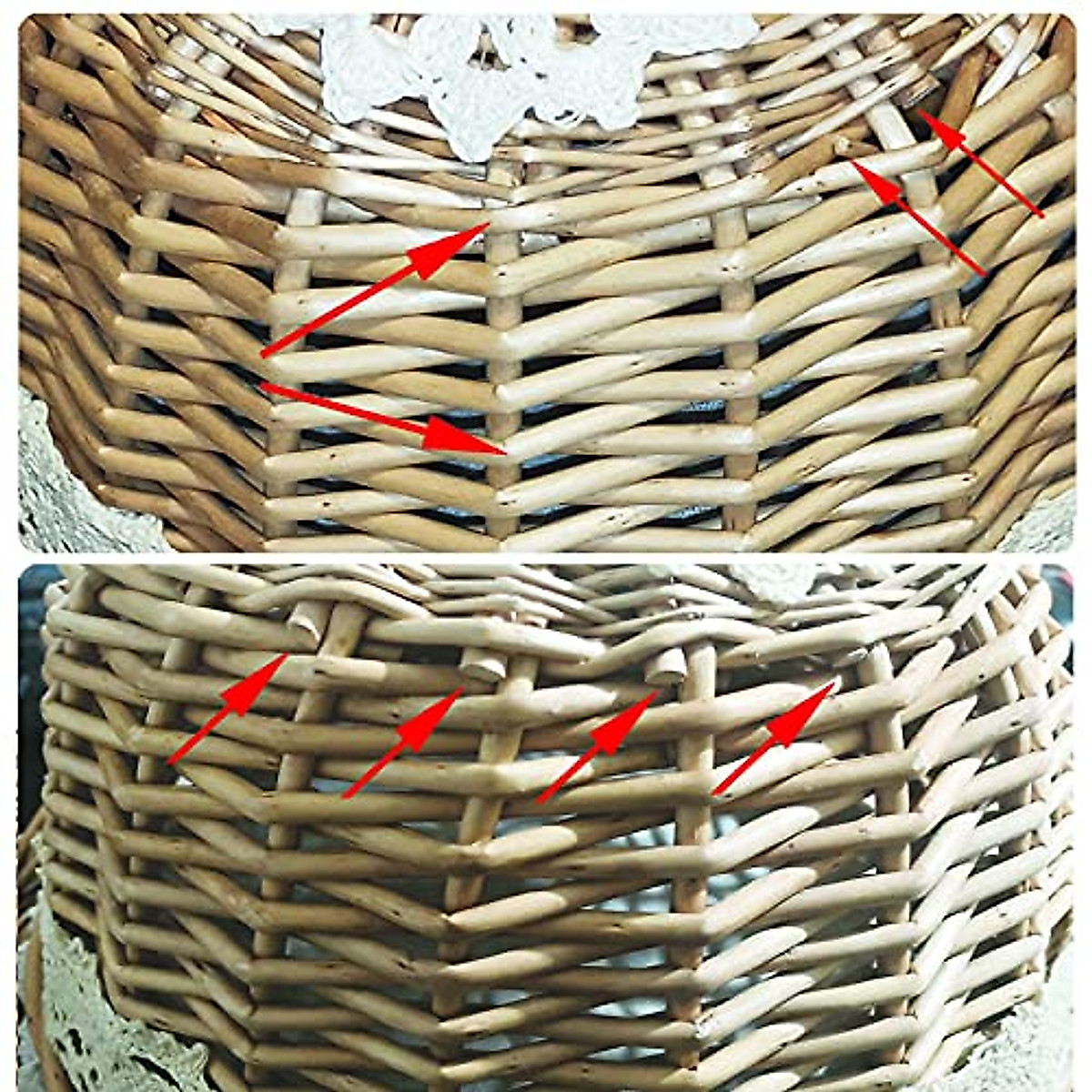 Coralpearl Rattan Wicker Woven Food Dome Lid Cover and Table Serving Tray Storage Plate Platter with Handles for Picnic Party Bread Cake Pizza Dry Fruit Dessert Indoor Outdoor (Brown)