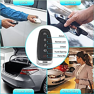 X AUTOHAUX 315MHz M3N5WY8609 Replacement Smart Proximity Keyless Entry Remote Key Fob for Ford Edge Explorer 2011-2015 for Lincoln MKS MKT MKX Navigator 5 Buttons with Door Key