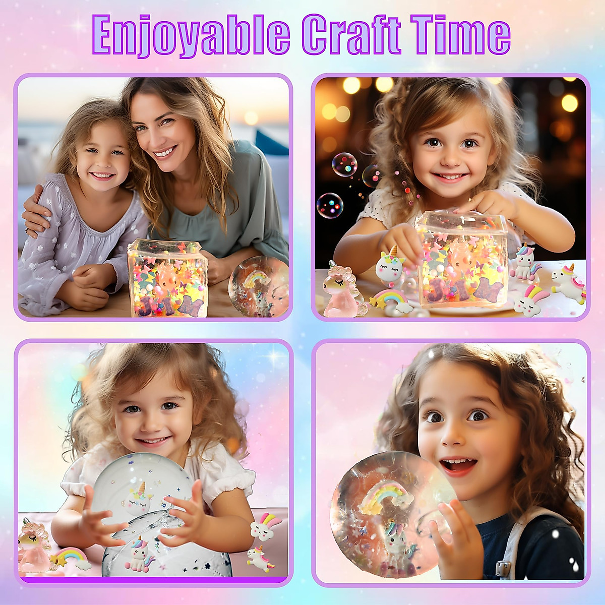 56 Pcs Nano Tape Bubble Kit, Unicorn Nano Magic Tape Bubbles, DIY Glow-in-The-Dark Unicorn Alphabet Sticker, Party Favors and Fidget Toys Gifts for Adult, Girls, Boys