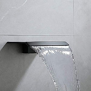 Bathtub Shower Faucet 7.1 Inch Tub Spout Matte Black Wall Mount Waterfall Tub Faucet