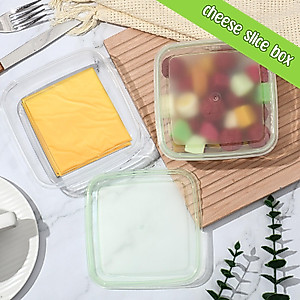Uiifan 3 Pcs Sliced Cheese Container for Cheese Slice Holder with Lids Plastic Clear Box for Fridge Airtight for Fridge Dessert Container for Refrigerator Food