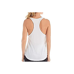adidas Women's Essentials Linear Loose Tank Top, White/Black, Small