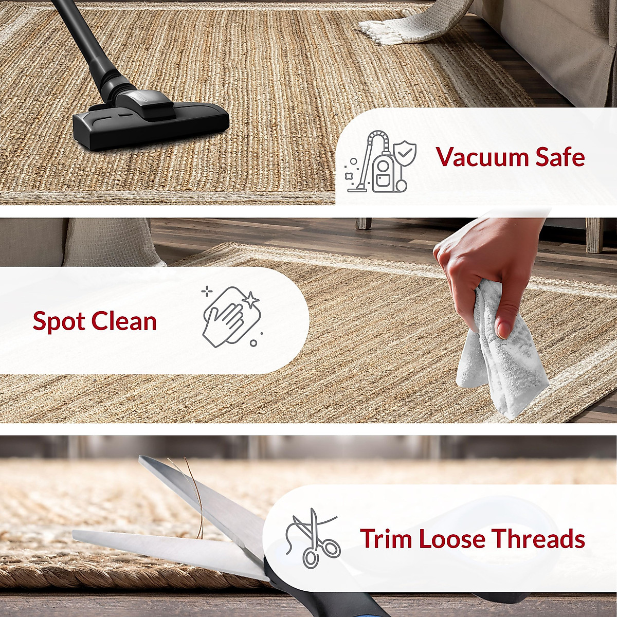 nuLOOM Rikki Coastal Braided Jute Area Rug, Oval 4x6, Off-white