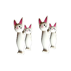 ﻿2 Set (4 Ct) White Cat Beach Towel Clips Jumbo Size for Beach Chair, Cruise Beach Patio, Pool Accessories for Chairs, Household Clip, Baby Stroller