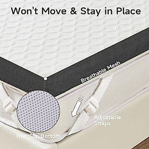 3 Inch Gel Memory Foam Mattress Topper with Washable Cover, Twin Size, Dual Layer Foam Bed Topper for Back Pain, Pressure Relief, Non-Slip, Soft Firmness - CertiPUR-US Certification
