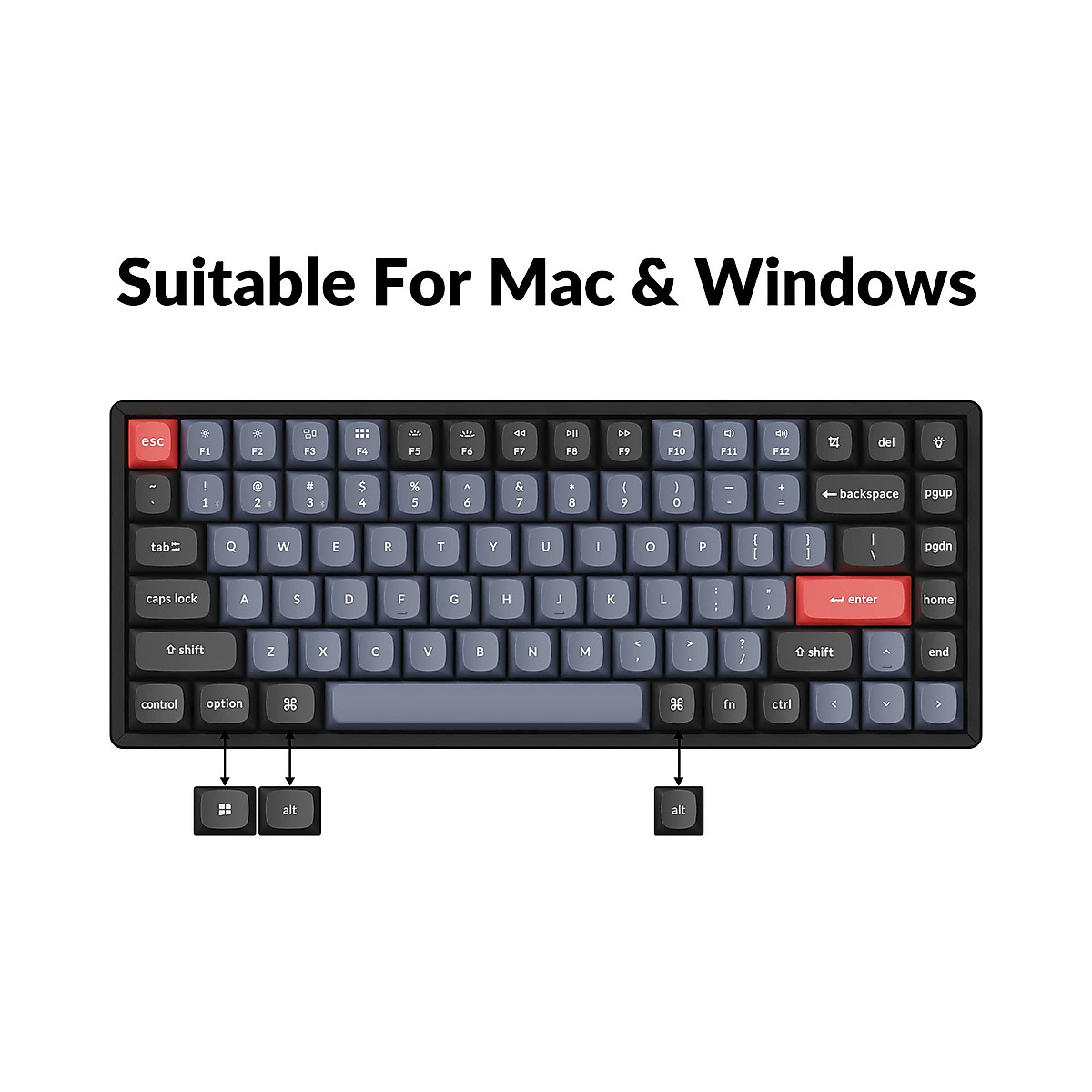 Keychron K2 Pro Wireless & Wired RGB Custom Mechanical Keyboard with Hot-swappable K Pro Brown Switch, QMK/VIA Programmable Macro, 75% Layout Aluminum Frame Keyboard for Mac Windows Linux