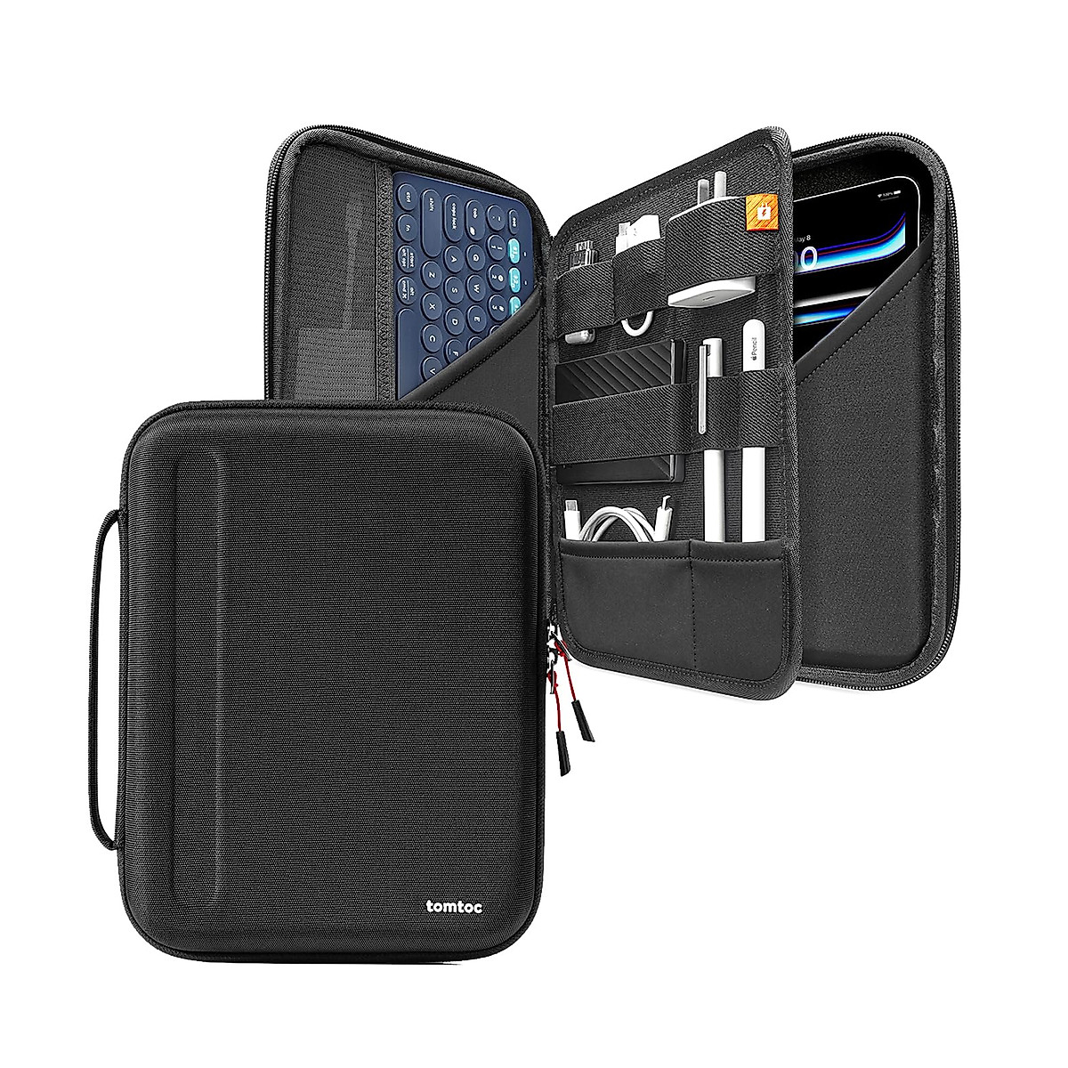 tomtoc Portfolio Case for 11 Inch iPad Pro M4 & iPad Air M2 2024, iPad Pro M2&M1, 10.9-in iPad Air 5, 10.9-in iPad 10, Carrying Storage Sleeve Bag with Accessories Compartment