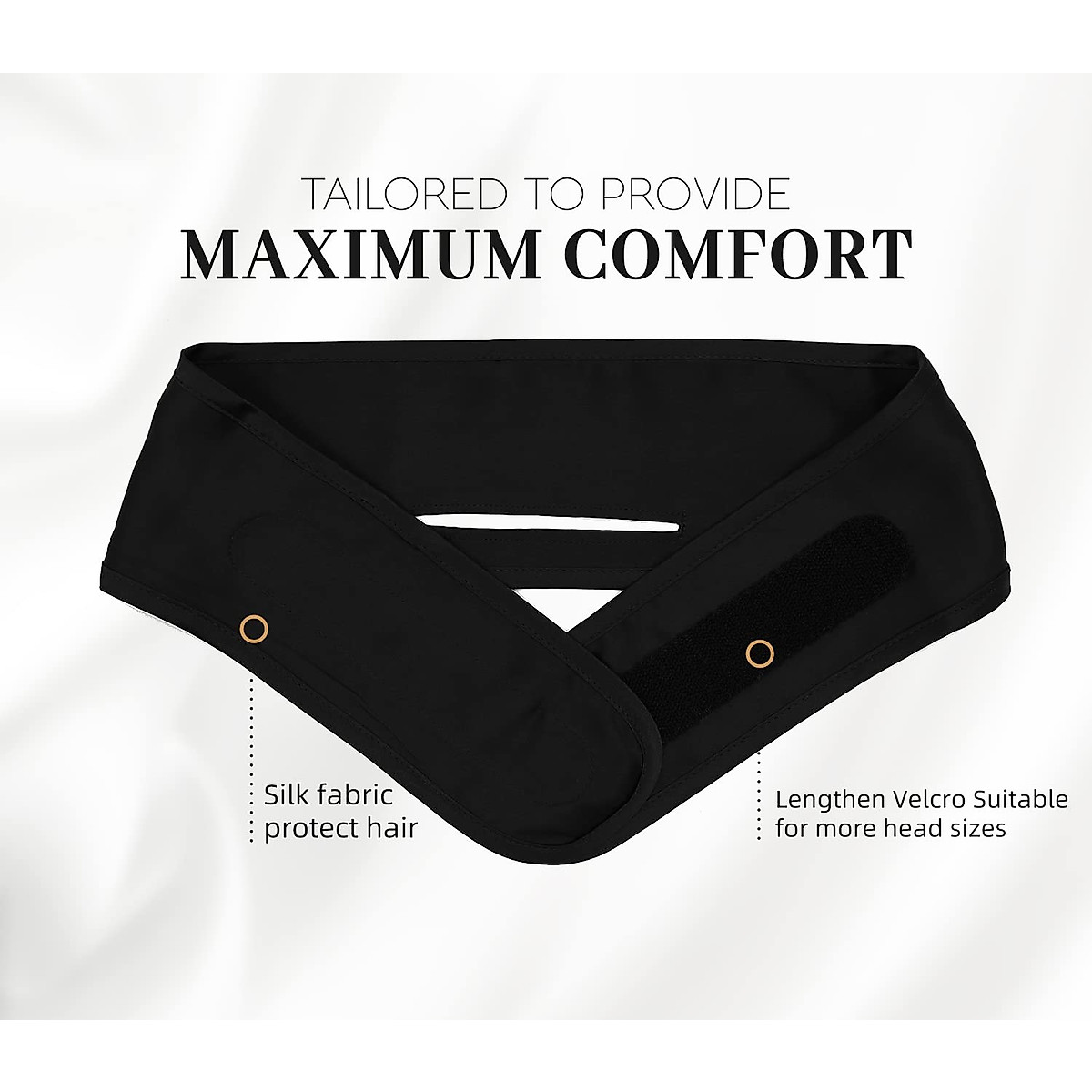 FANTASTIC HOUSE Silk Spa Headband for Washing Face, 22 Momme 100% Mulberry Silk Scarf for Hair Wrapping at Night, Adjustable Ponytail Head Wrap Hair Band for Women and Girls