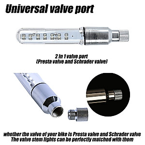 DAWAY A08 Bike Wheel Lights - Led Bicycle Tire Valve Stem Light, 2 Pack, Waterproof Neon Flashing Bycicle Lamp, Cool Safety Accessories for Boys, Kids, Adults, Motion Activated, White Graphics