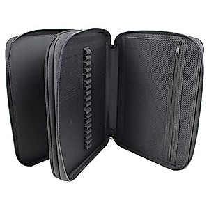 Tombow 56204 Zippered Marker Storage Case, Black. Portable Art and Craft Storage Case with 54 Slots and Mesh Pouch fits Tombow Dual Brush Pens, Pencils, Pens, Markers and Accessories