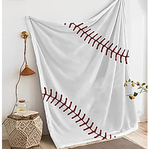 Baseball Blanket for Boys Girls, Super Soft Kids Baseball Gifts Blanket, Lightweight Cozy Flannel Baseball Throw Blankets for Birthday Christmas Thanksgiving Bed Couch Sofa 40in X 50in