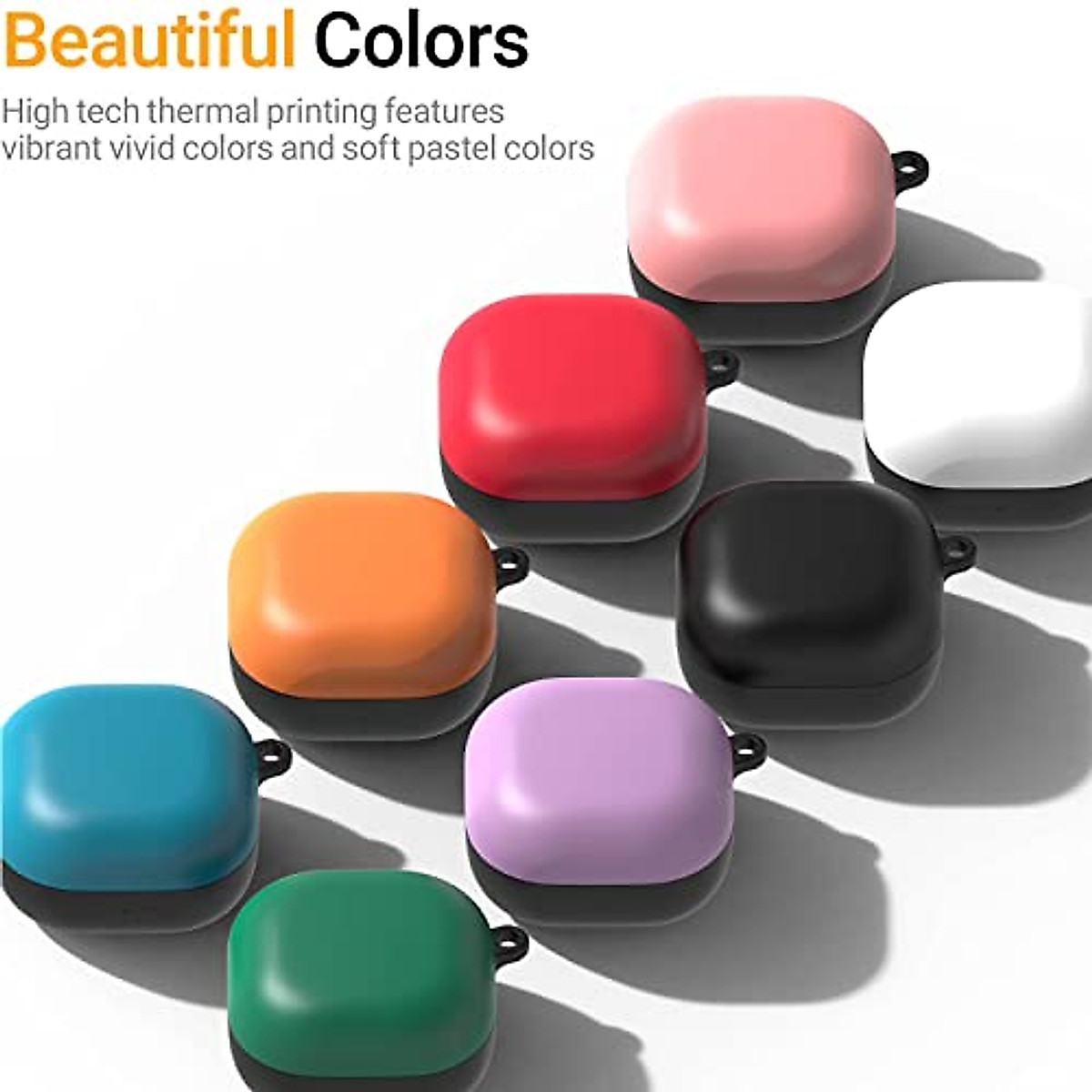 JUST4YOU for Galaxy Buds Pro Case, Galaxy Buds Live Case, Galaxy Buds 2 Case Cover with Keychain, Thin Fit Hard Case (Blue) CS_HD_GBL_GBP_GB2_BL