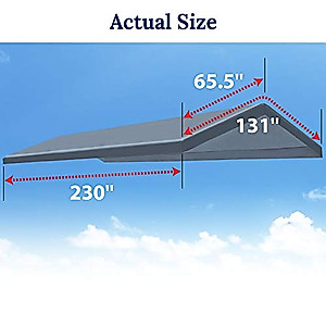 BenefitUSA Canopy ONLY 10'x20' Carport Replacement Canopy Outdoor Tent Garage Top Tarp Shelter Cover w Ball Bungees (Grey)
