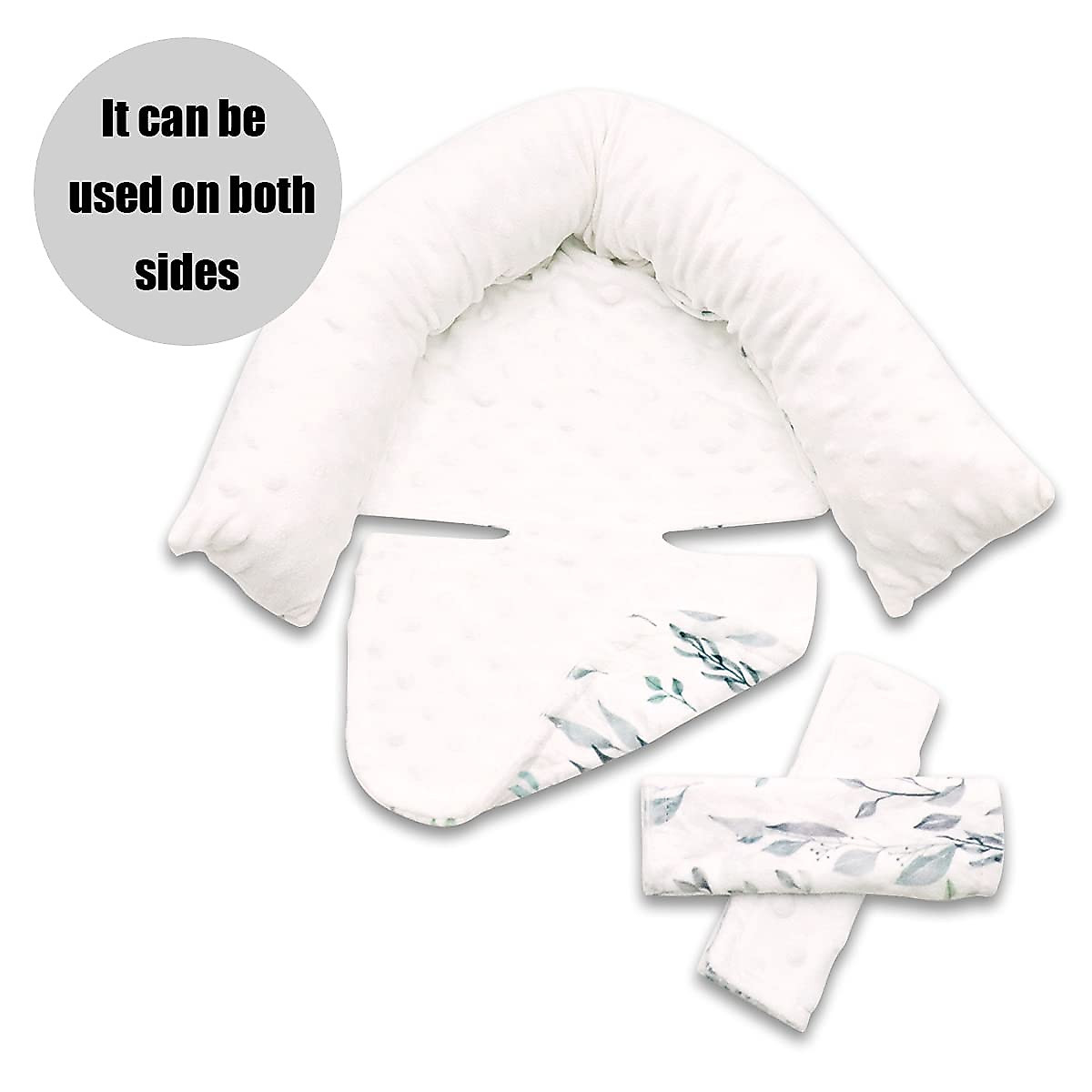 DILIMI Head Support for Car Seat, Head Support and Strap Covers, Carseat Head and Neck Protection (Leaf)