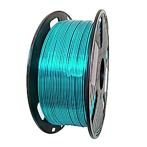 Silk PLA Shiny Cyan Blue PLA Filament 1.75 mm 3D Printer Filament 1KG 2.2LBS Spool Silky Shiny Metallic Cyan Metal Gold Silver Copper Turquoise Blue PLA 3D Printing Material CC3D Silk Enamel Blue PLA