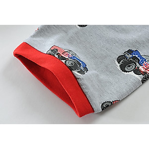 DDSOL Toddler Boys Pajamas Sets Summer Pjs 2 Piece Sleepwear Truck Cotton Kids Short Jammies 5T 6T