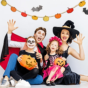 AKEROCK Fall Thanksgiving Garland for Mantle, Farmhouse Wood Pumpkin and Bead Thanksgiving Banner for Home Fireplace Mantel Decor - Pumpkin Garland Thanksgiving Decorations Indoor