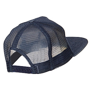 MG Flat Bill Snapback Trucker Cap - Denim Navy OSFM