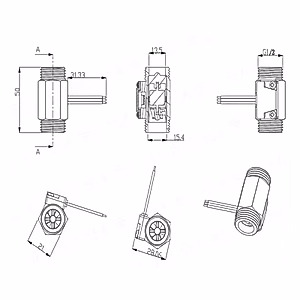 Orinthia 1/2inch Stainless Steel Water Flow Sensor Flowmeter 1.75MPa DC3.5~24V NPN Hall Turbine Flow Switch Sensor